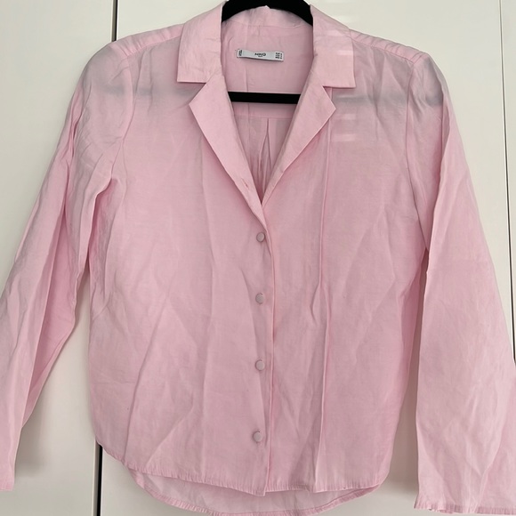 Tops | Mango Baby Pink Button Down Shirt | Poshmark
